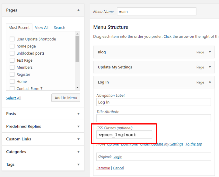 Login/Logout Menu Link