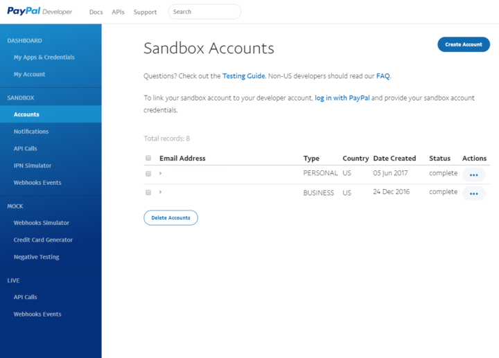 PayPal Developer Tools